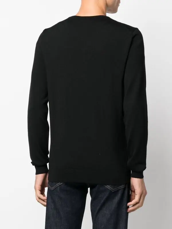 BOSS V-neck Wool Jumper - Black