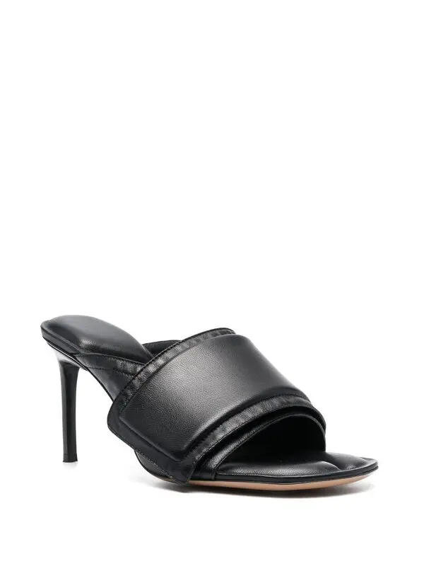 Jacquemus Les Mules Aqua Leather Sandals - Black