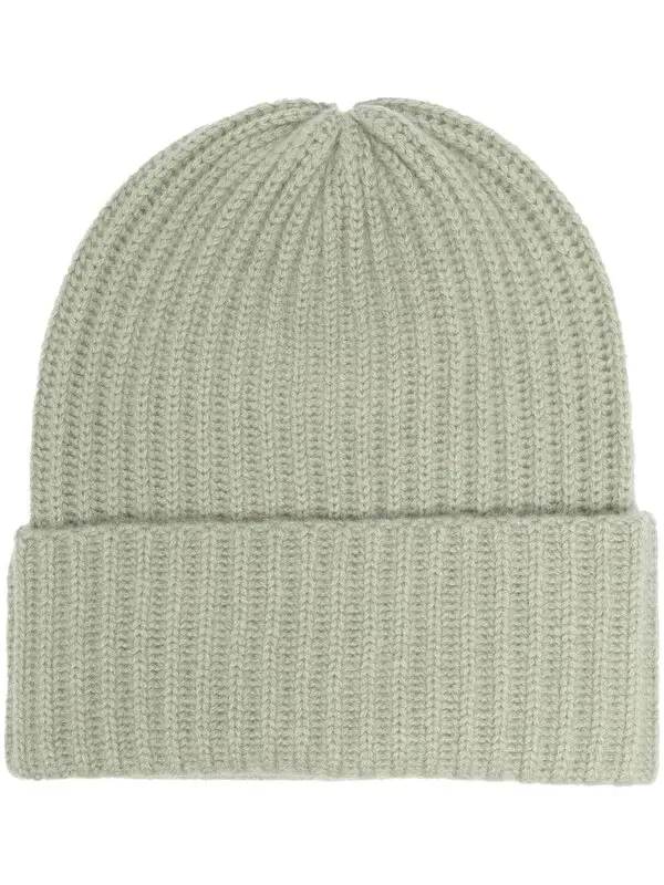 LISKA Rib-knit Cashmere Beanie - Green