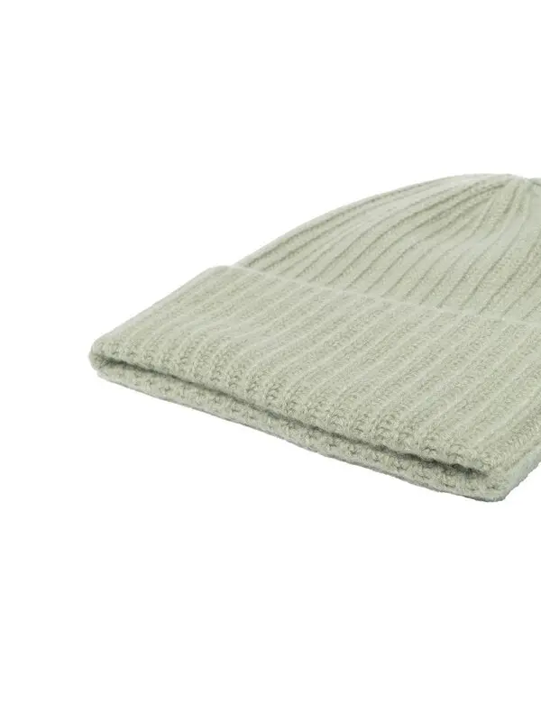 LISKA Rib-knit Cashmere Beanie - Green