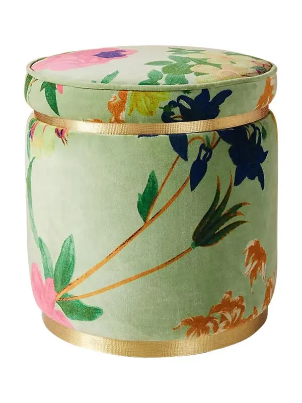Anthropologie Velvet Floret Stool