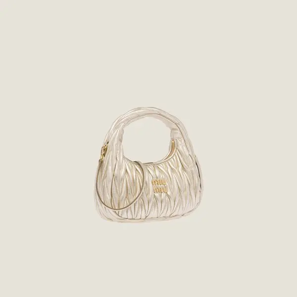 Miu Miu Miu Wander Matelassé Nappa Leather Mini Hobo Bag