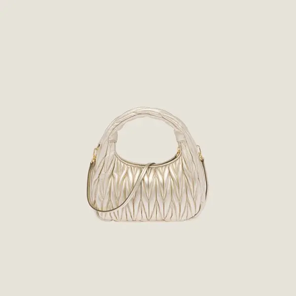 Miu Miu Miu Wander Matelassé Nappa Leather Mini Hobo Bag