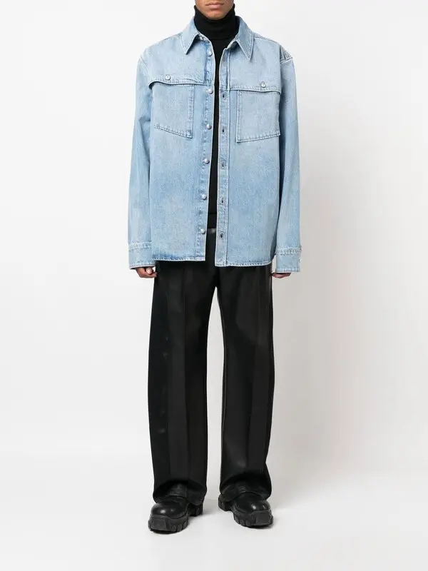 Balmain Faded Denim Shirt-jacket