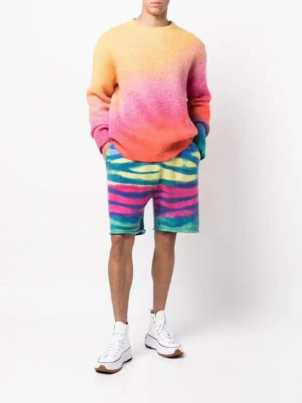 THE ELDER STATESMAN Frank Striped Cashmere Shorts