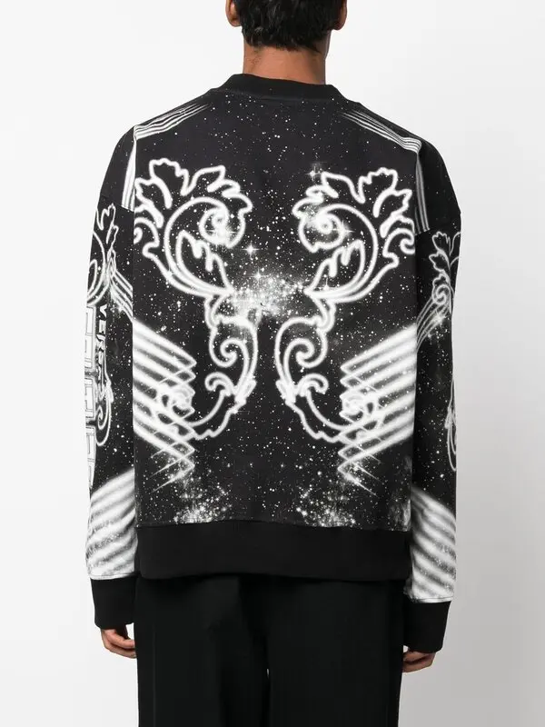Versace Space Print Crewneck Sweatshirt