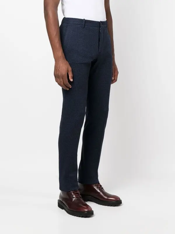 Incotex Check-pattern Straight-leg Trousers