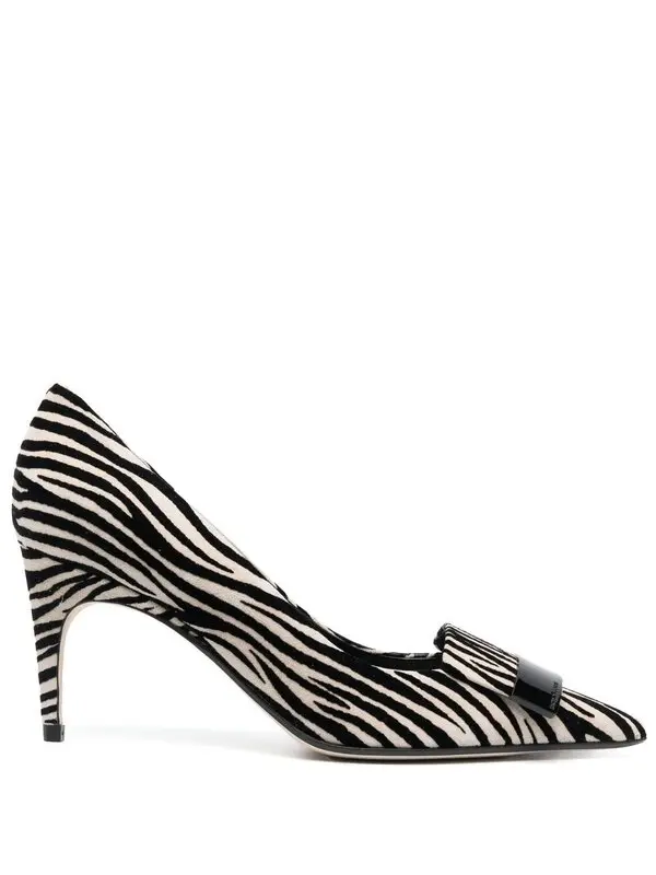 SERGIO ROSSI Sr1 90mm Zebra-print Pumps