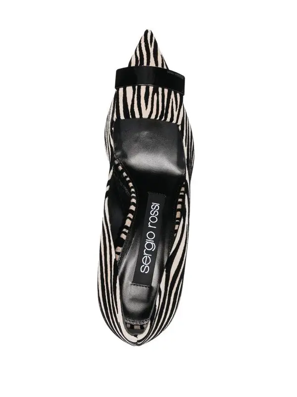 SERGIO ROSSI Sr1 90mm Zebra-print Pumps
