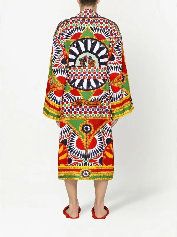 Dolce & Gabbana Terry Cotton Bath Robe - Yellow