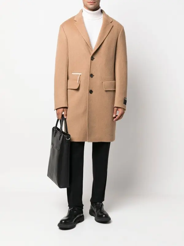 Zegna Single-breasted Coat With Zip Pocket