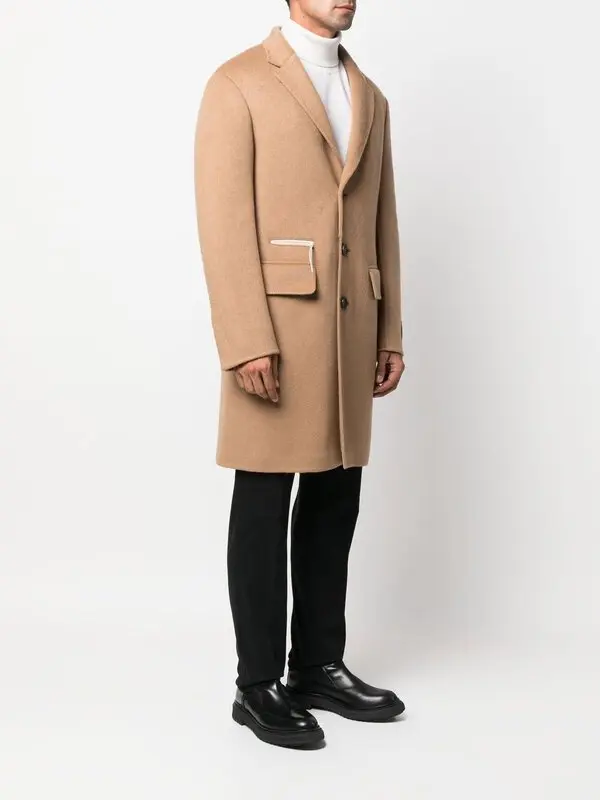 Zegna Single-breasted Coat With Zip Pocket
