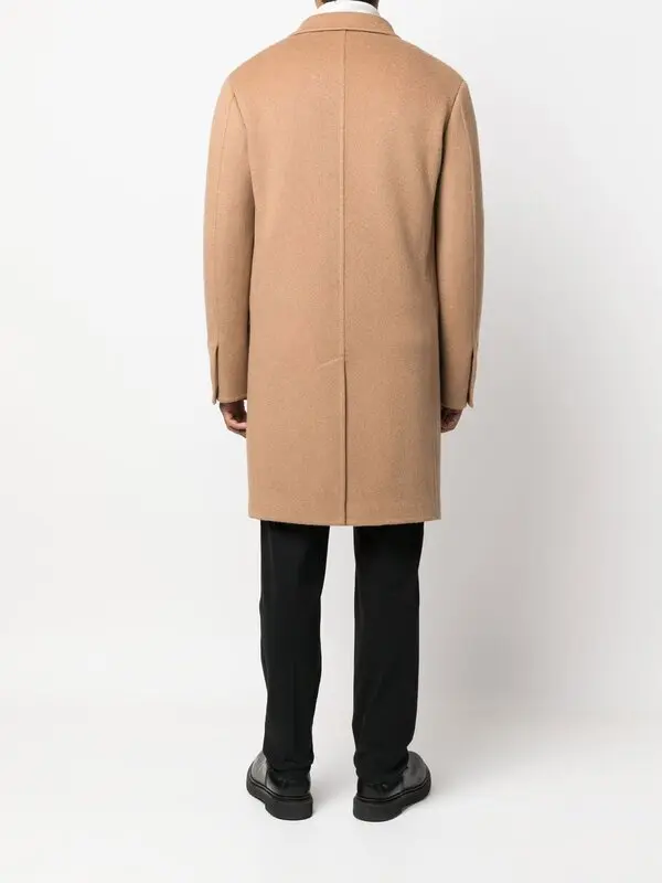 Zegna Single-breasted Coat With Zip Pocket