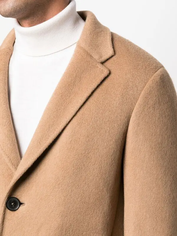 Zegna Single-breasted Coat With Zip Pocket