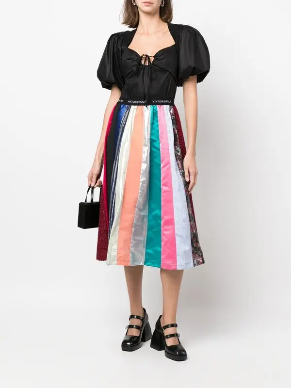 Viktor & Rolf Patchwork A-line Midi Skirt