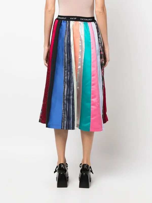 Viktor & Rolf Patchwork A-line Midi Skirt
