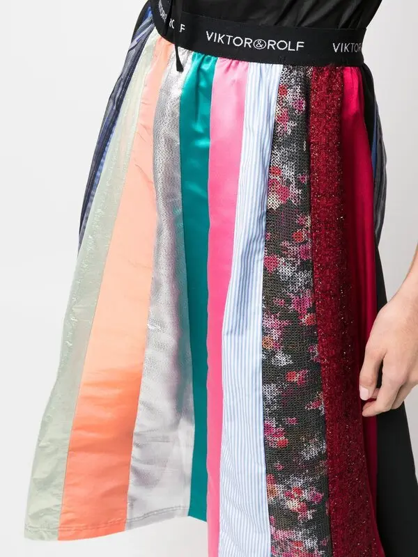 Viktor & Rolf Patchwork A-line Midi Skirt