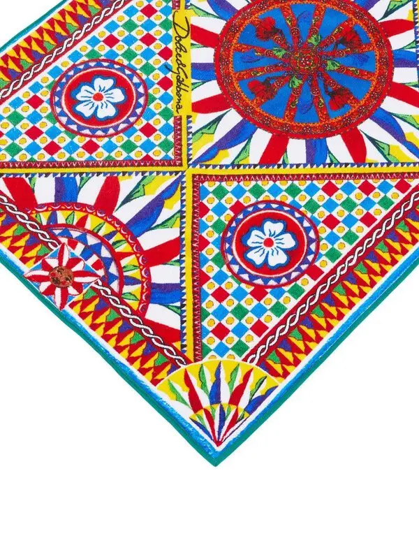 Dolce & Gabbana Graphic-print Terry Cotton Bath Mat - Yellow