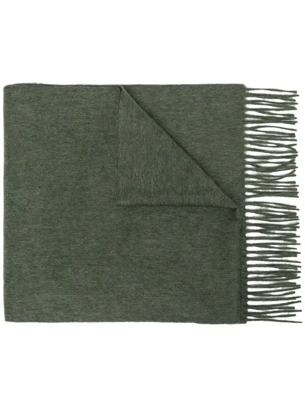 N.peal Fringed-edge Cashmere Scarf - Green