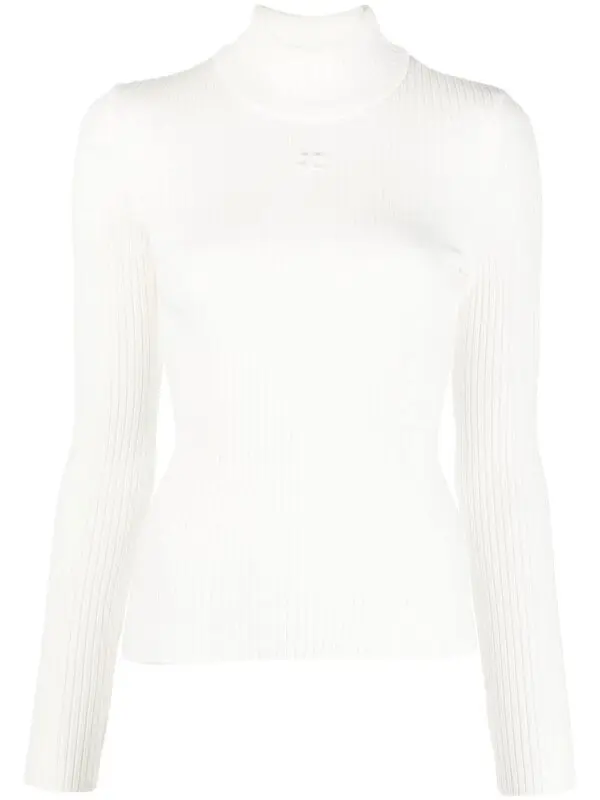 COURREGES Reedition Ribbed Sweater - White