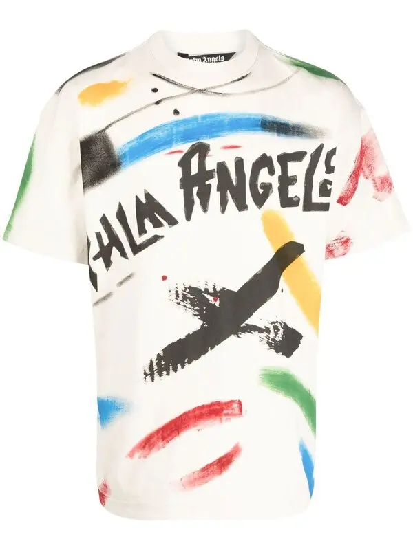 Palm Angels Brush Strokes T-shirt - Neutrals