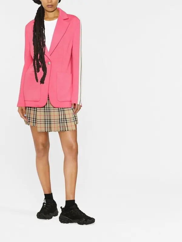 Palm Angels Single-breasted Blazer With Stripe Trim - Pink