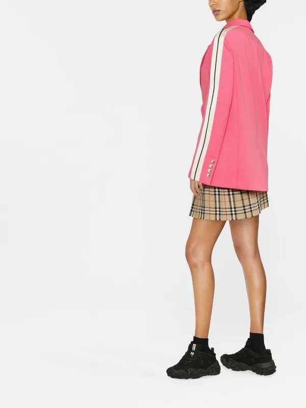 Palm Angels Single-breasted Blazer With Stripe Trim - Pink