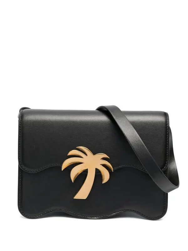 Palm Angels Palm-motif Leather Shoulder Bag - Black