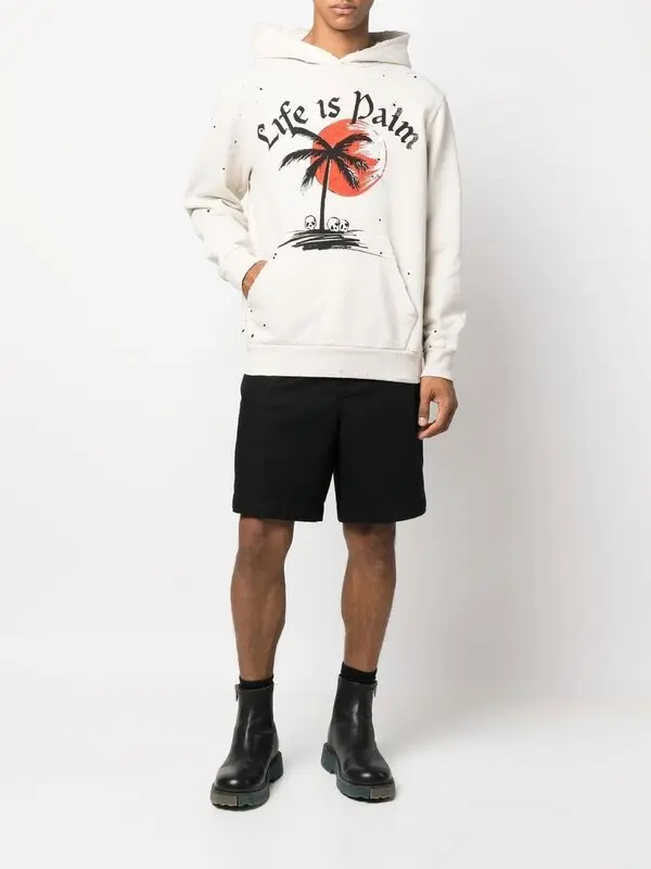 Palm Angels Slogan-print Paint Splatter Hoodie