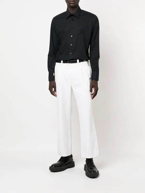 BILLIONAIRE Silver Cut Long-sleeved Shirt - Black