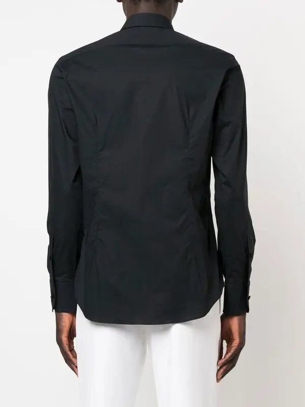 BILLIONAIRE Silver Cut Long-sleeved Shirt - Black