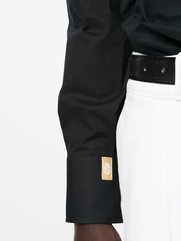 BILLIONAIRE Silver Cut Long-sleeved Shirt - Black