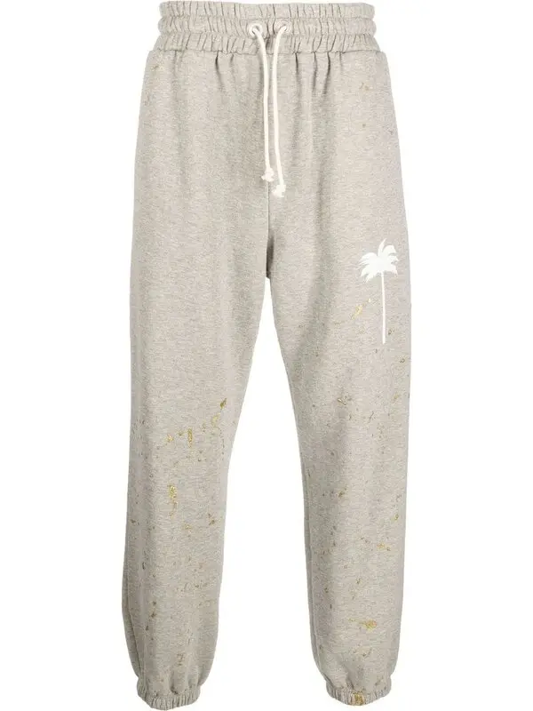 Palm Angels Paint Splatter Track Pants - Grey