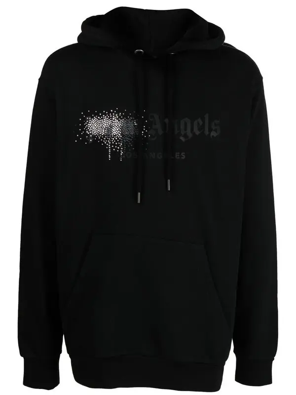 Palm Angels Rhinestone-embellished Logo Print Hoodie