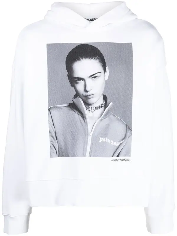 Palm Angels Photograph-print Hoodie - White