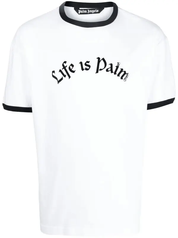 Palm Angels Slogan-print Short-sleeve T-shirt - White