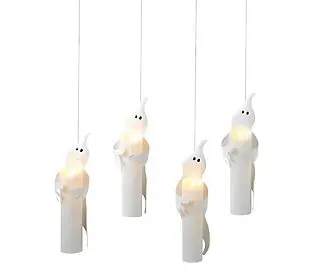 GERSON INTERNATIONAL S/4 B/o Candles, White Metal Ghosts, Mid-air Gerson Co - One-color