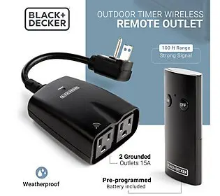 BLACK + DECKER 3 Indoor & 1 Outdoor Wireless Remote Outlets