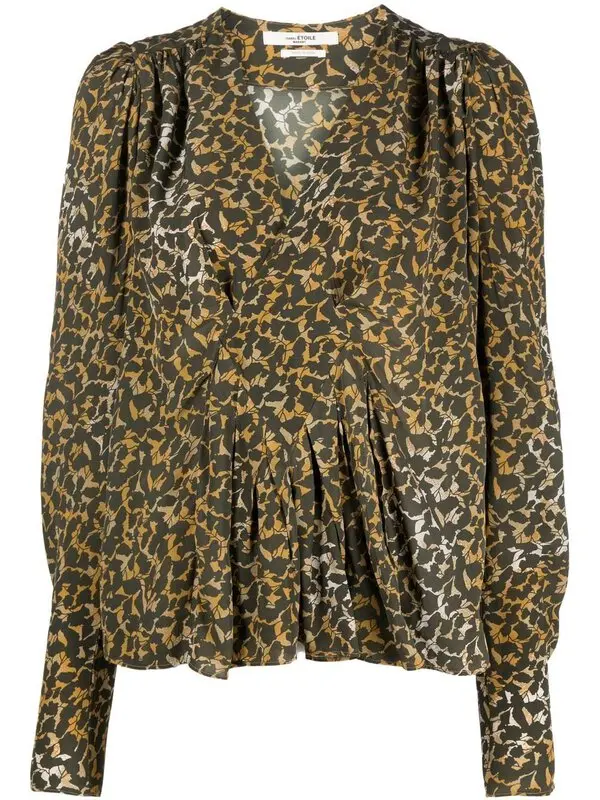 MARANT ETOILE V-neck Printed Blouse