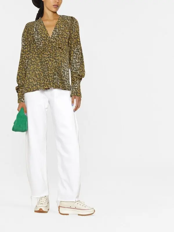 MARANT ETOILE V-neck Printed Blouse