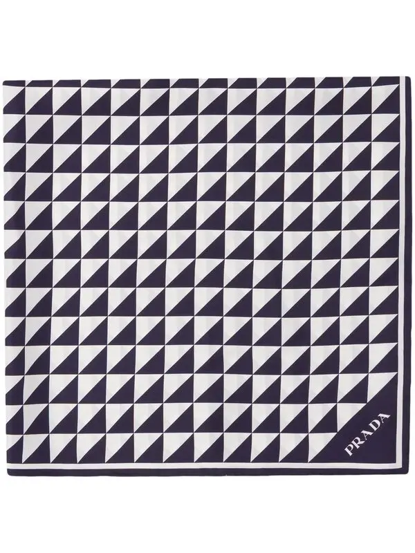Prada Triangle-logo Twill Scarf