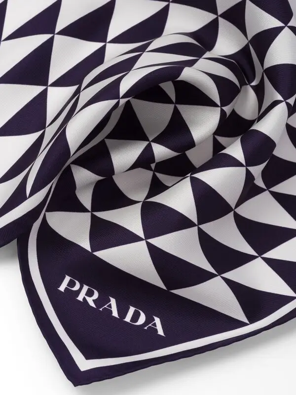 Prada Triangle-logo Twill Scarf