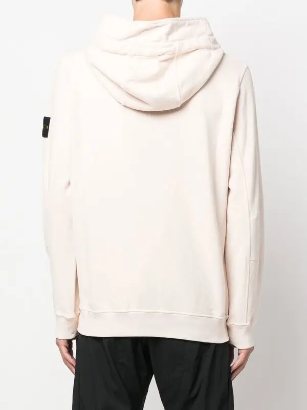 Stone Island Logo-patch Long-sleeve Hoodie - Pink