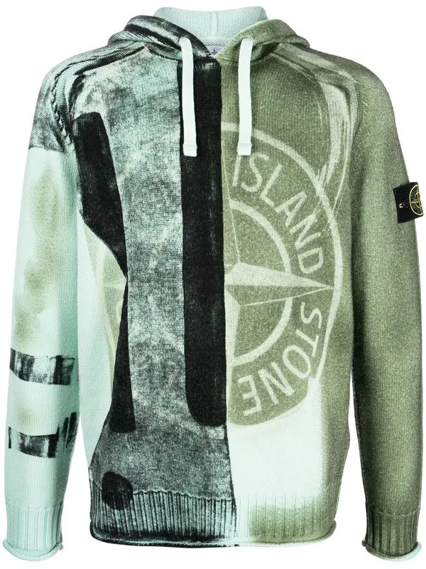 Stone Island Knitted Hoodie - Green