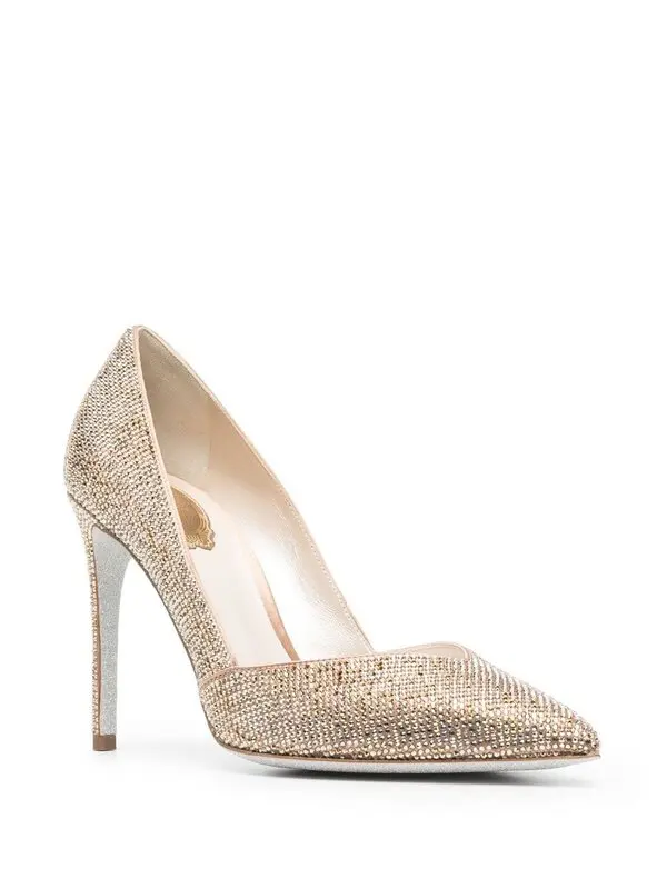 Rene Caovilla 105mm Rhinestone-embellished Leather Pumps