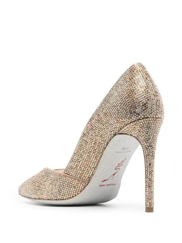 Rene Caovilla 105mm Rhinestone-embellished Leather Pumps