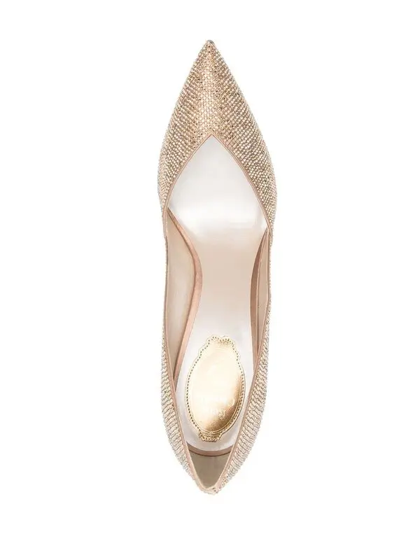 Rene Caovilla 105mm Rhinestone-embellished Leather Pumps