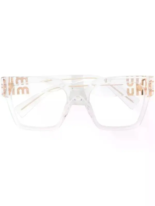 Miu Miu Logo Glasses - White