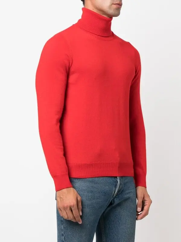 Malo Cashmere Roll-neck Jumper - Red