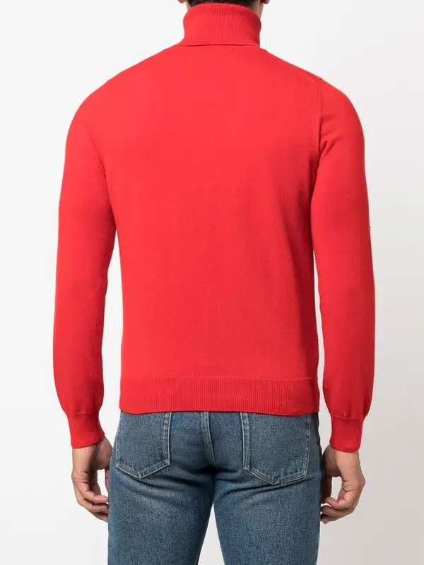 Malo Cashmere Roll-neck Jumper - Red
